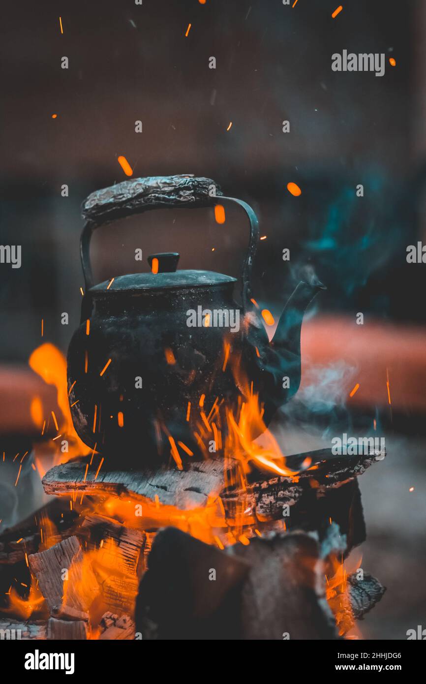 Tea pot fire hi-res stock photography and images - Alamy
