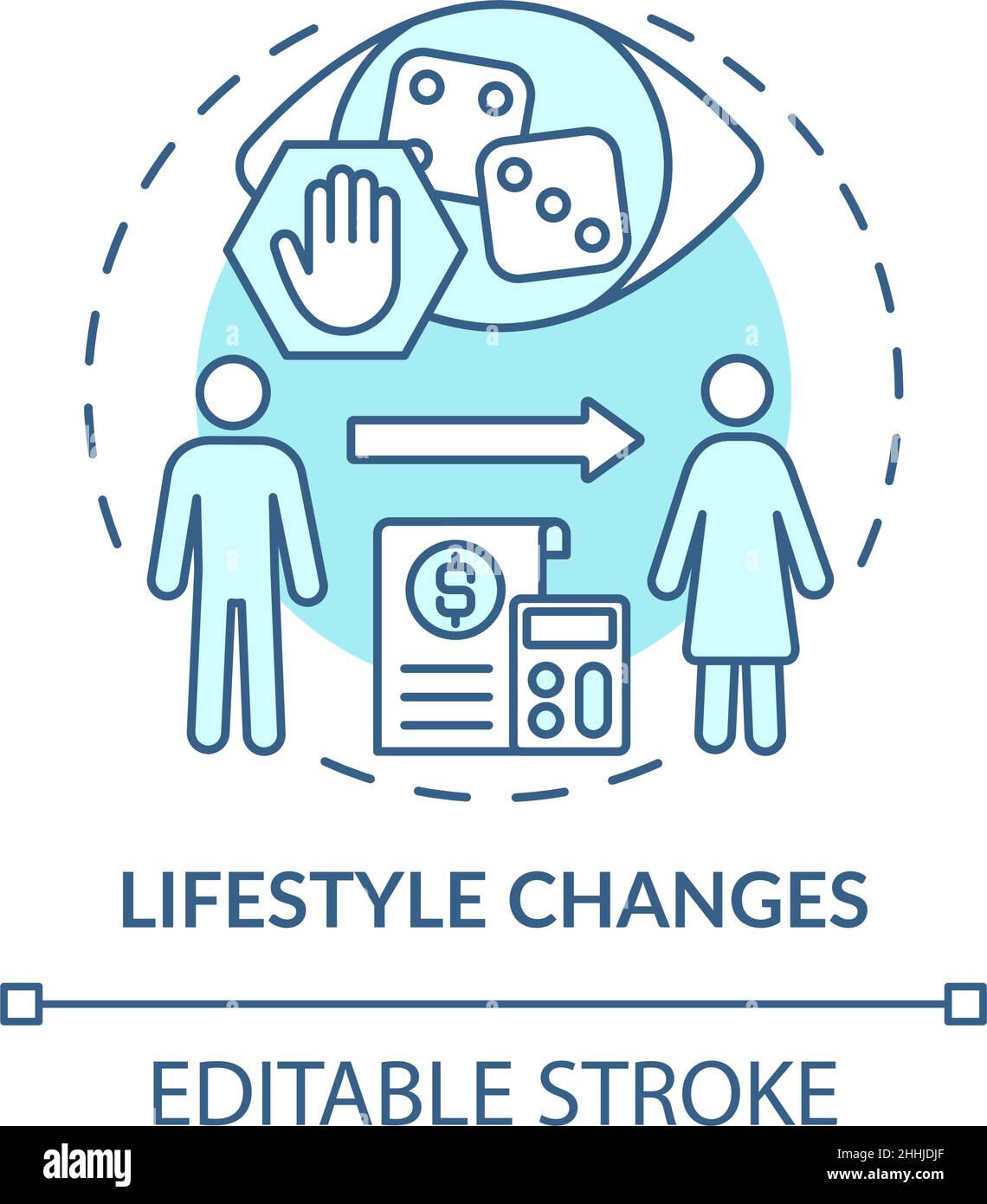 Lifestyle changes turquoise concept icon Stock Vector Image & Art - Alamy