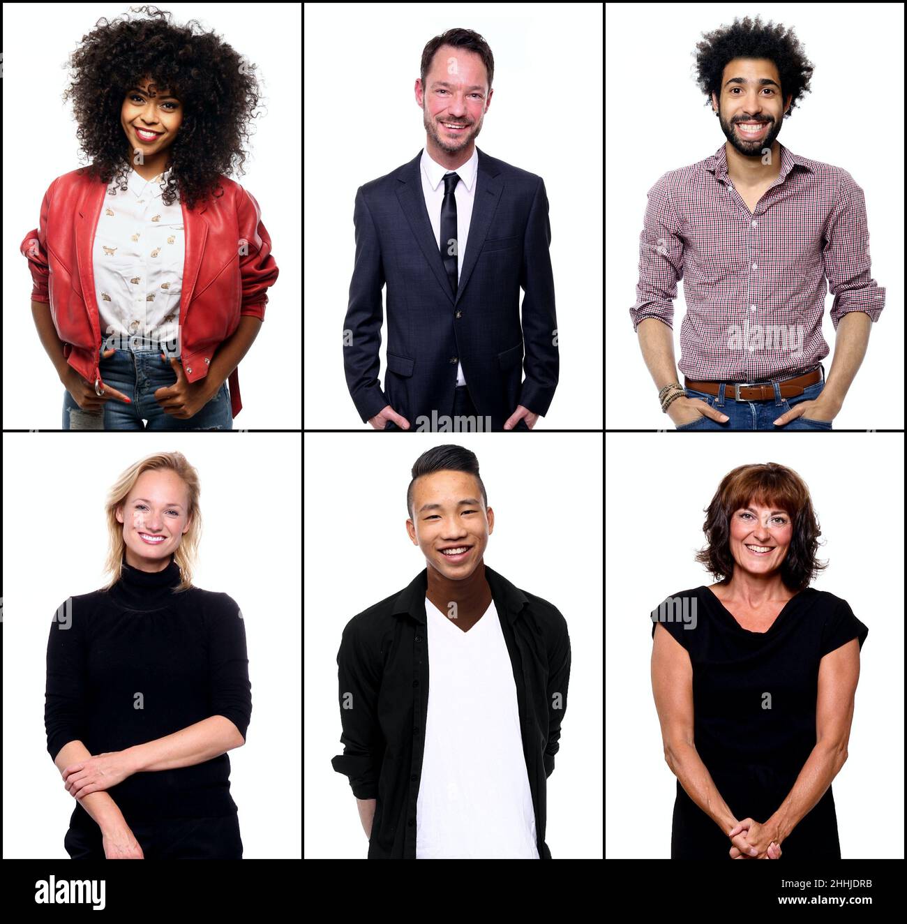 Group of beautiful people in a collage Stock Photo - Alamy