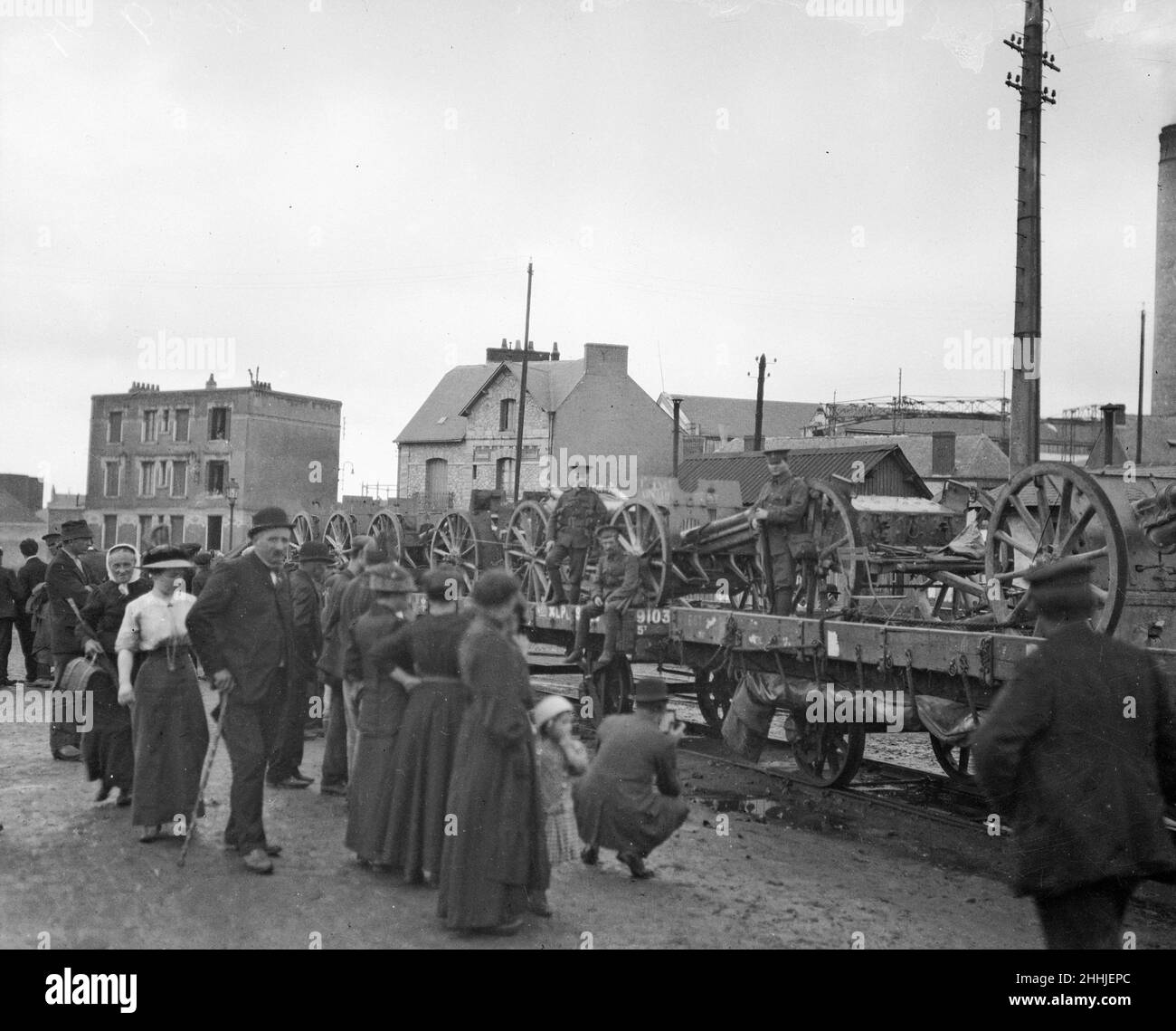 World War One; Outbreak September 1914 British soldiers seen here ...