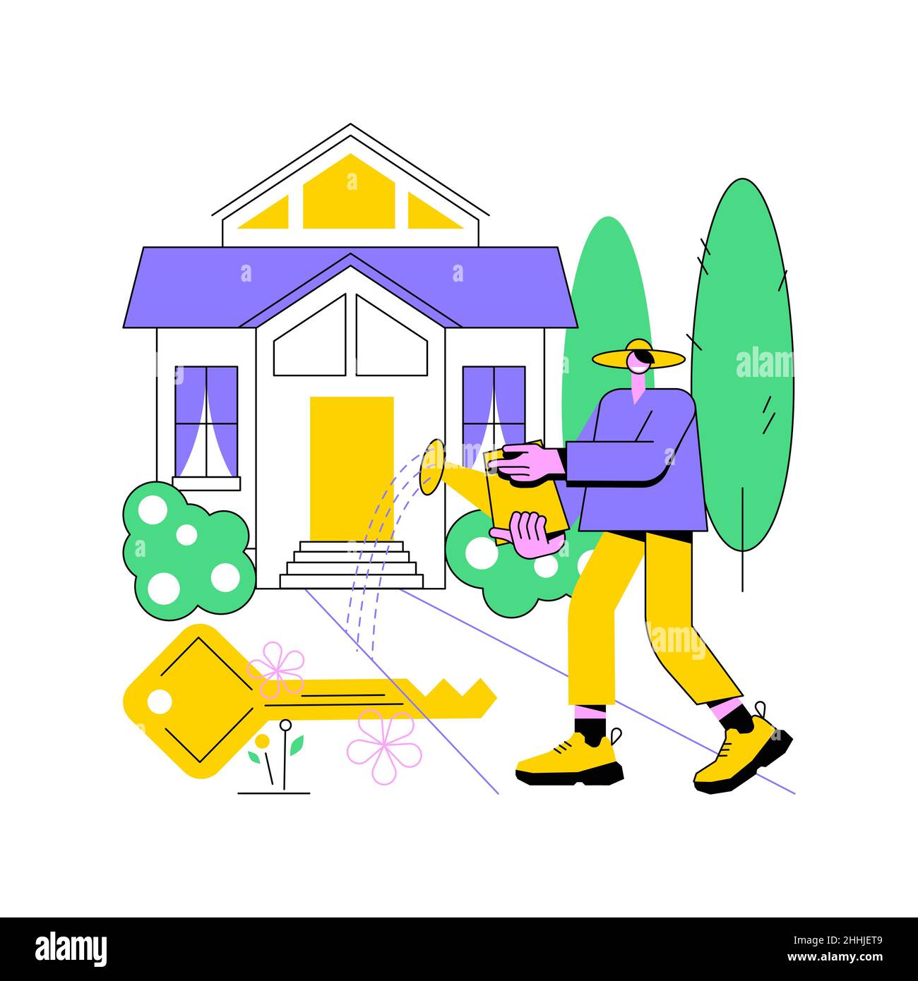 Detached house abstract concept vector illustration Stock Vector Image ...