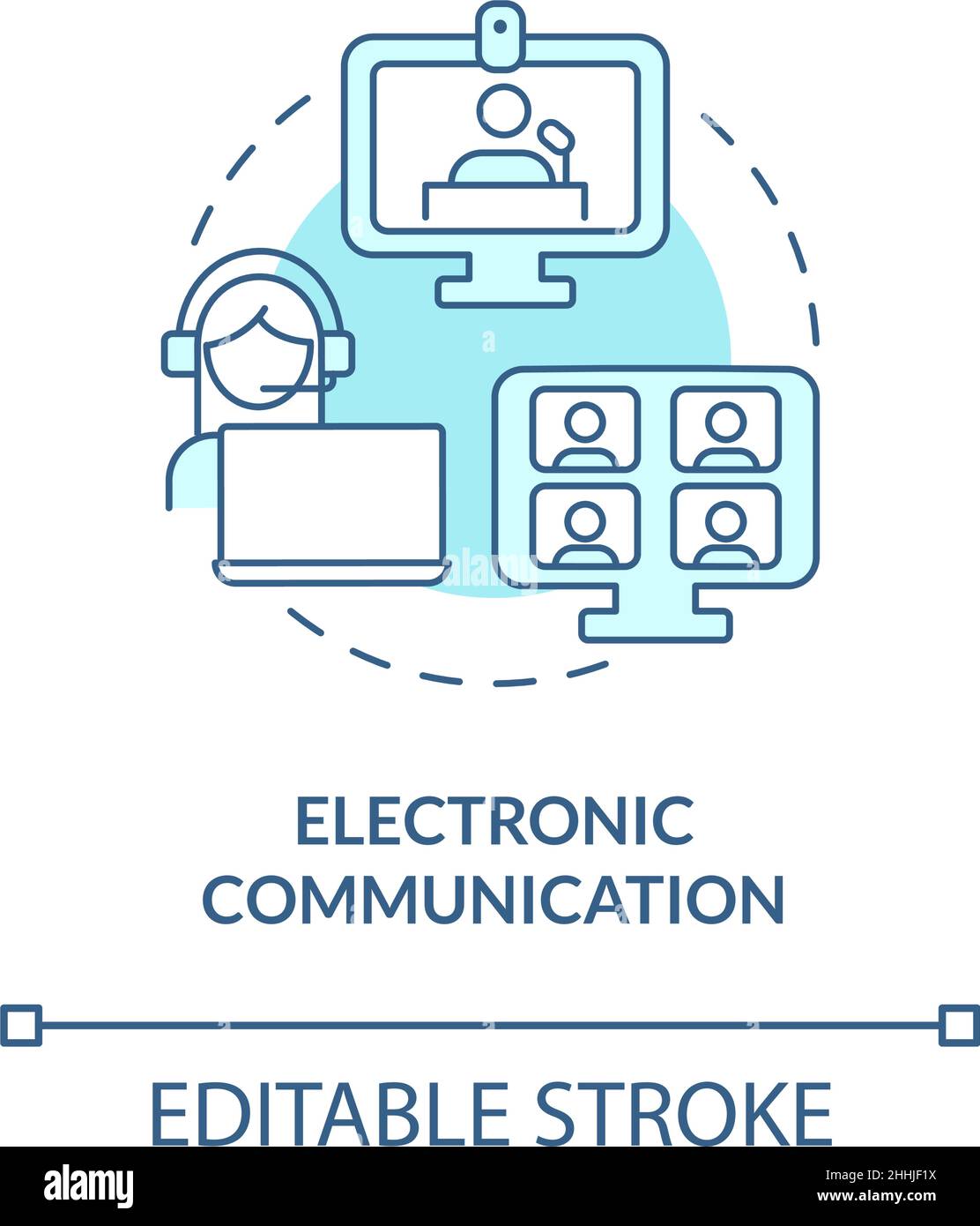 Electronic communication turquoise concept icon Stock Vector Image ...