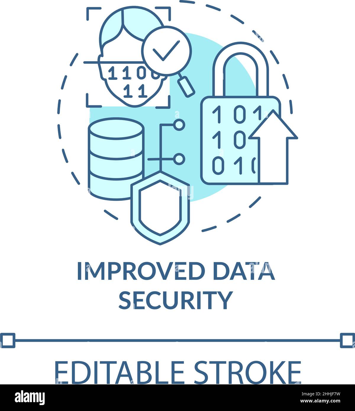 Improved data security turquoise concept icon Stock Vector Image & Art ...