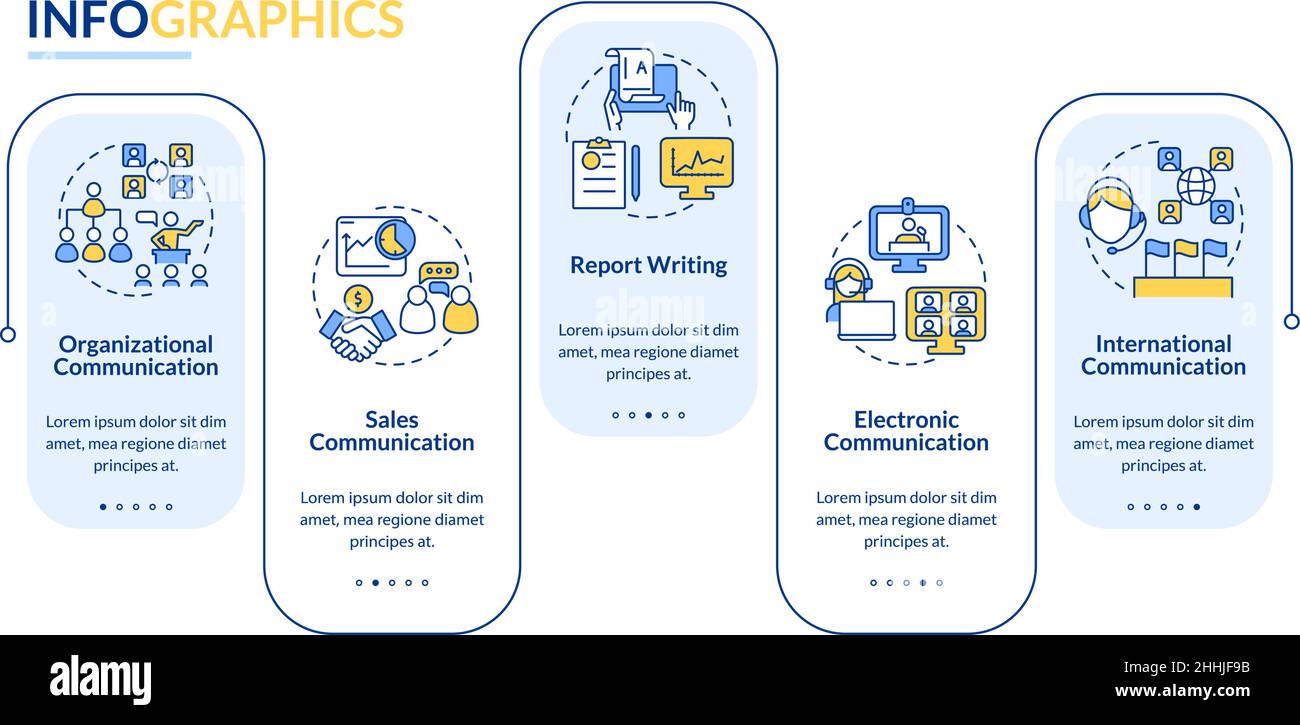 Professional communication forms rectangle infographic template Stock ...