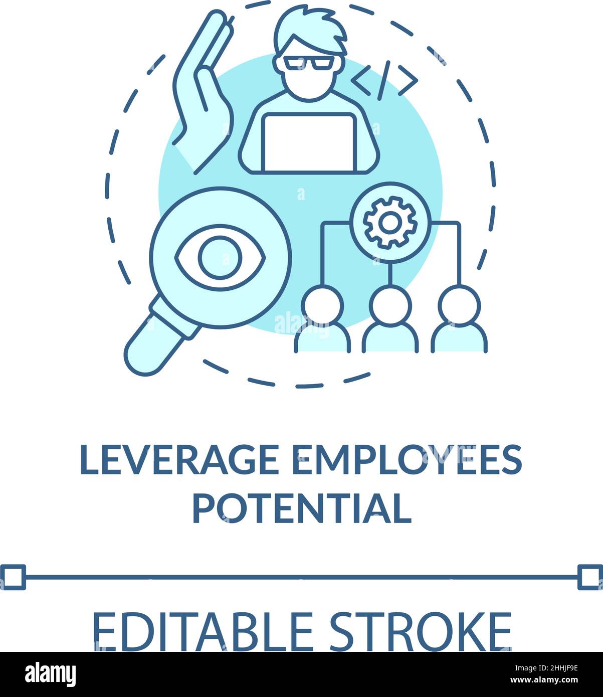 Leverage employees potential turquoise concept icon Stock Vector Image ... Leverage employees potential turquoise concept icon Stock Vector Image ...