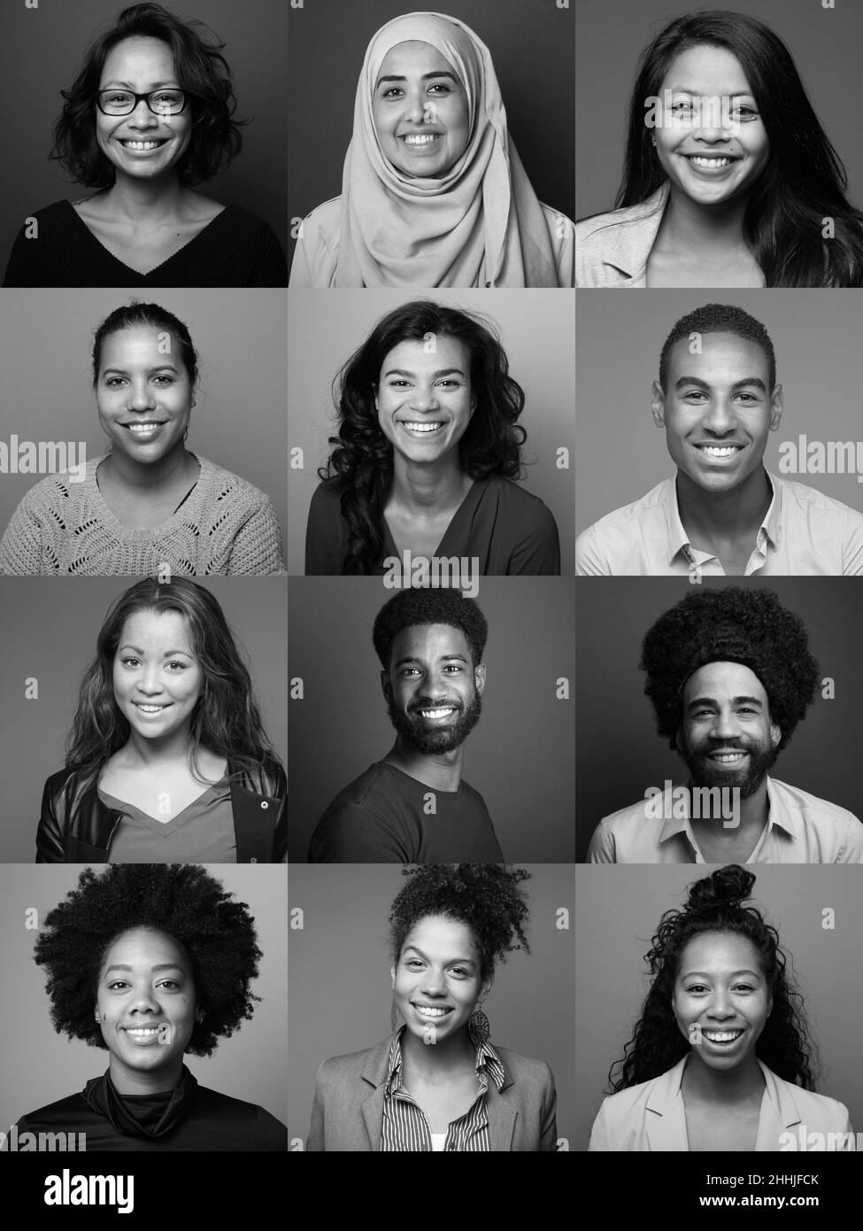 Group of beautiful people in a collage Stock Photo - Alamy