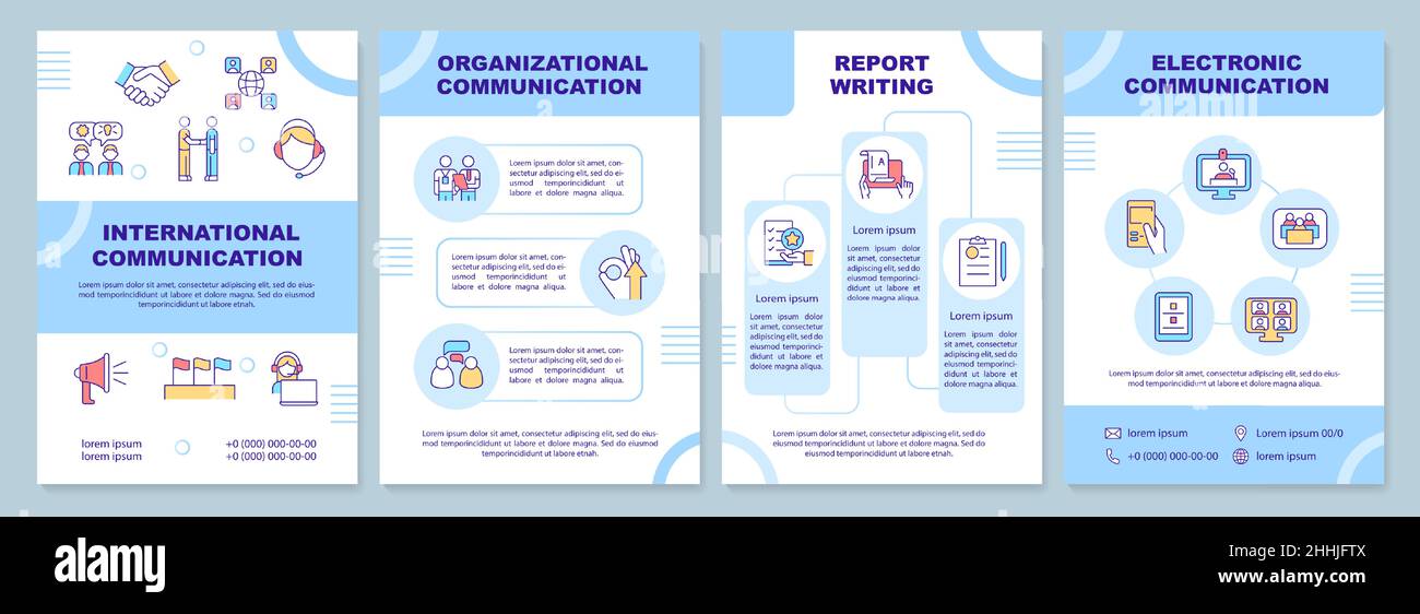 Communication types in business brochure template Stock Vector Image ...