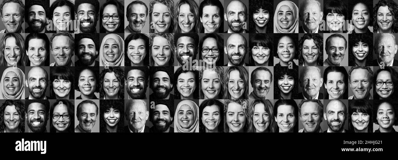 Group of beautiful people in a collage Stock Photo - Alamy
