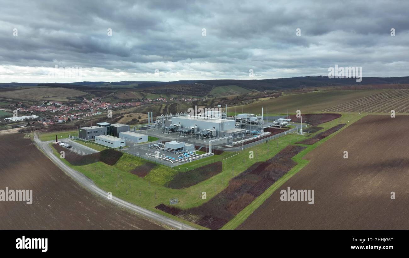 Oil and gas natural processing plant factory drone aerial storage ...