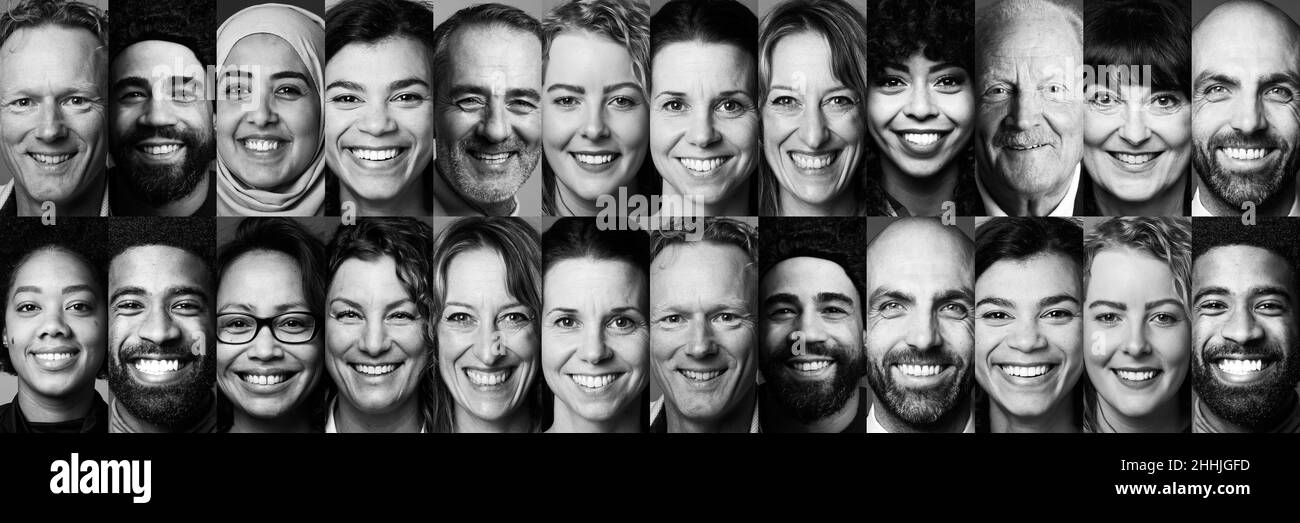 Group of beautiful people in a collage Stock Photo - Alamy