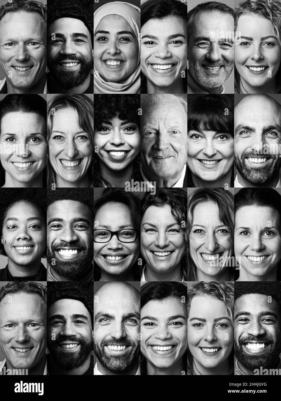 Group of beautiful people in a collage Stock Photo - Alamy