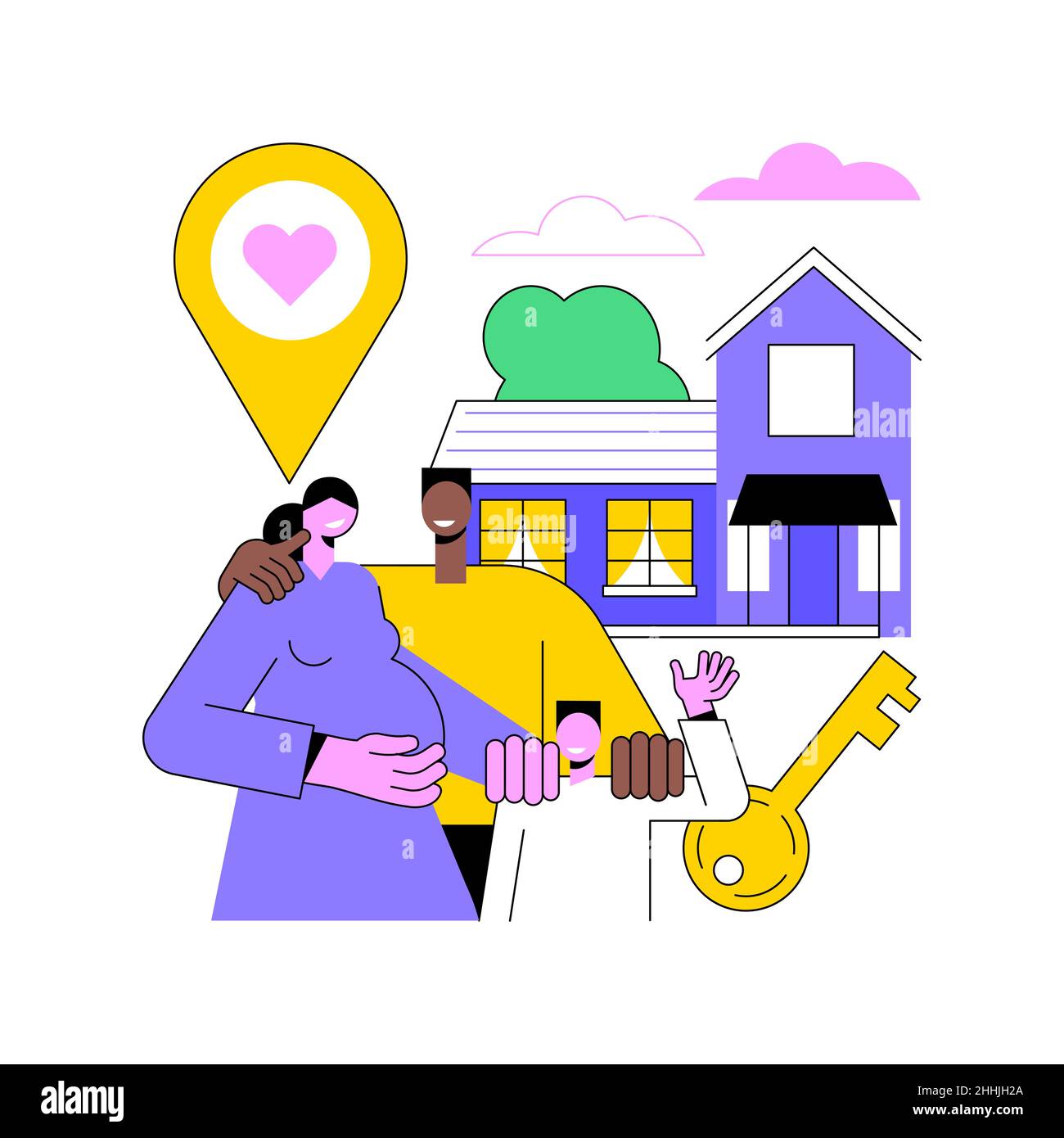 Family house abstract concept vector illustration Stock Vector Image ...
