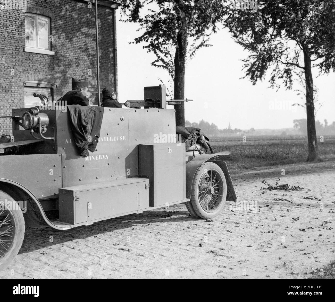 Belgian armoured car seen in action during the Battle of Audeghem ...