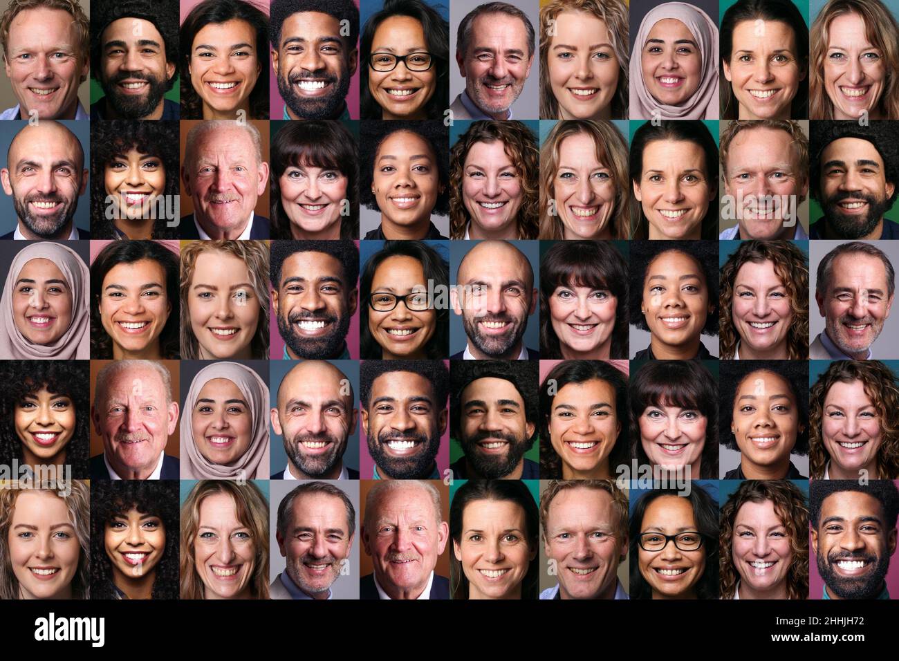 Group of beautiful people in a collage Stock Photo - Alamy