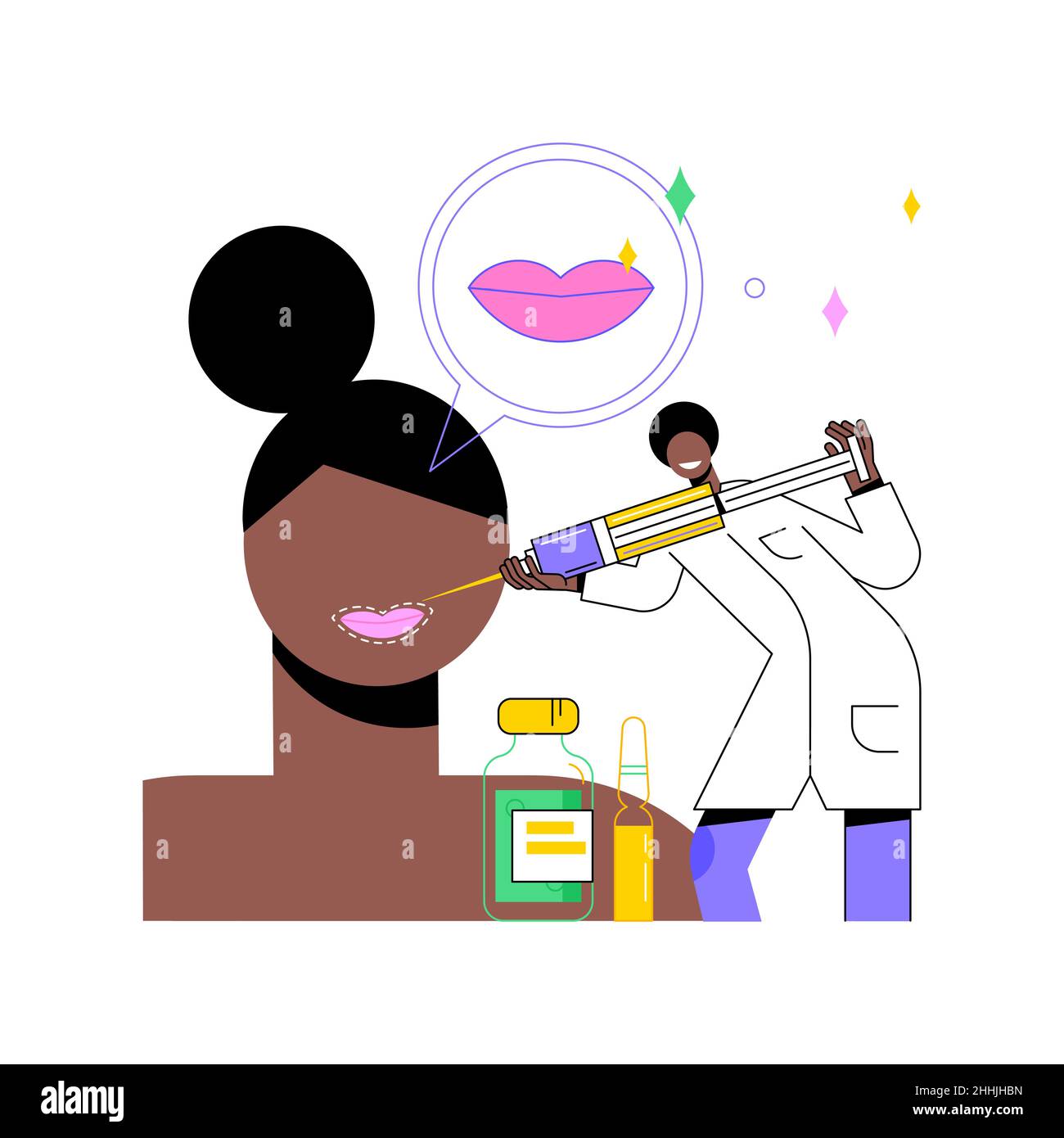 Lip injections abstract concept vector illustration Stock Vector Image ...