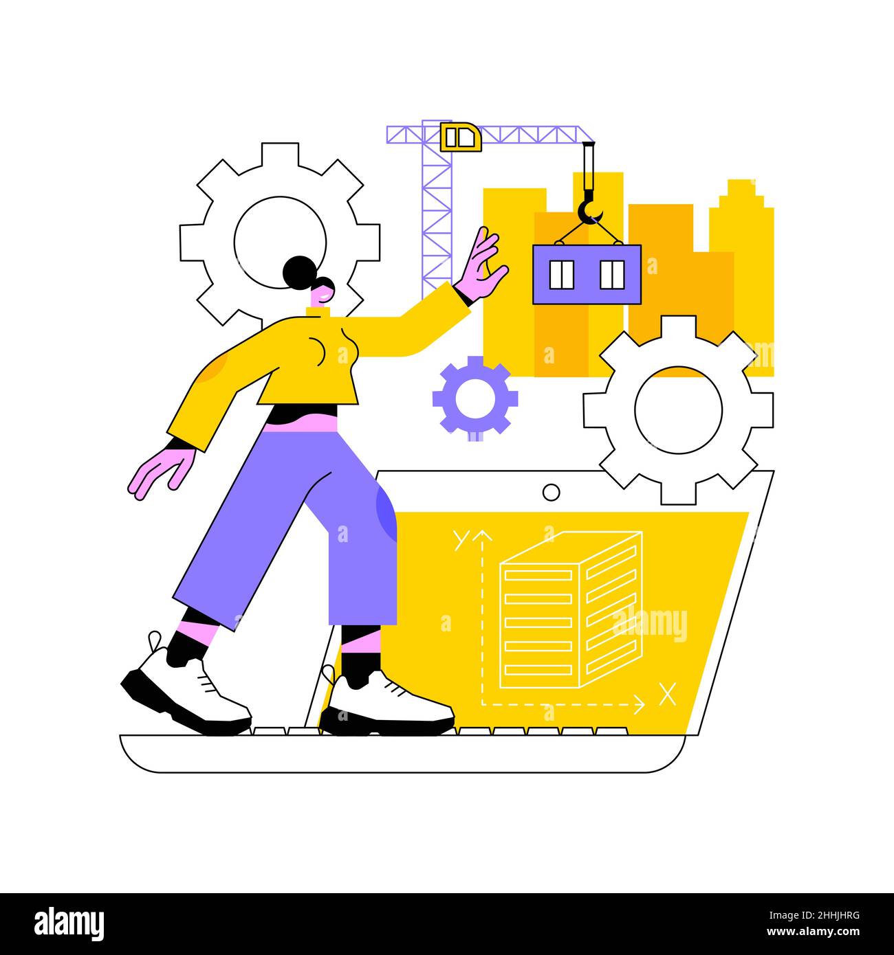Building Information Modeling Abstract Concept Vector Illustration