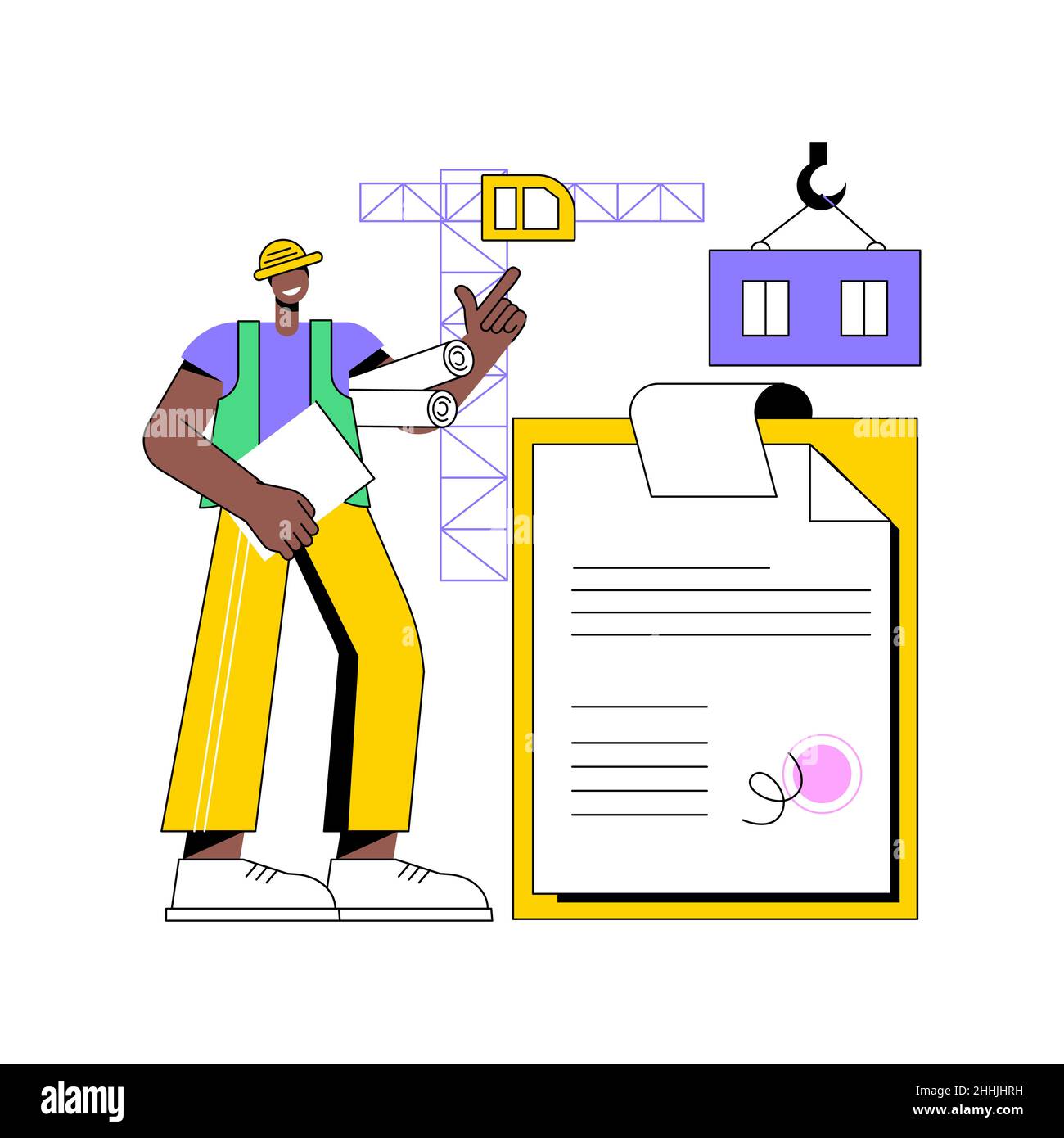 Building industry license abstract concept vector illustration Stock ...
