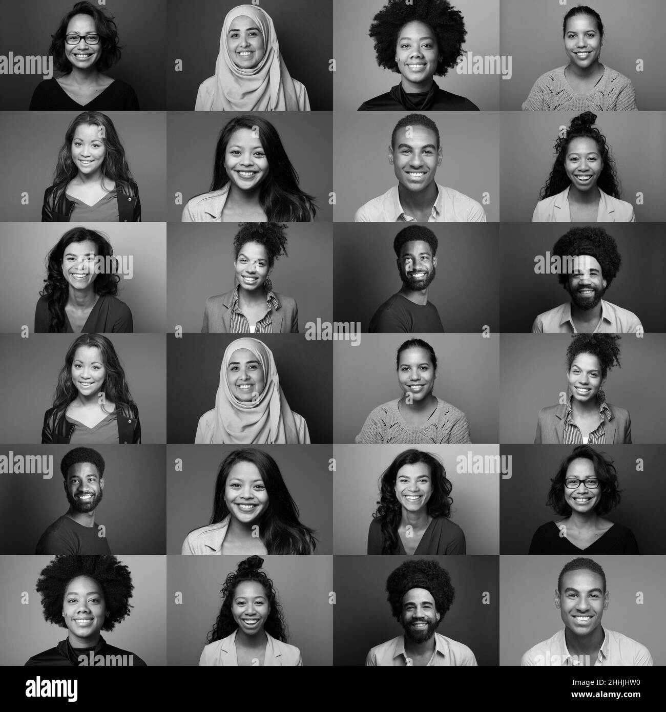 Group of beautiful people in a collage Stock Photo - Alamy