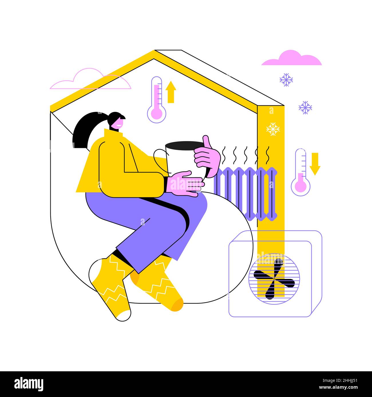 Home heating technologies abstract concept vector illustration Stock ...