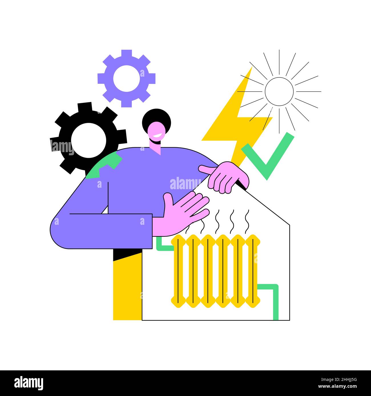 Passive house abstract concept vector illustration Stock Vector Image ...