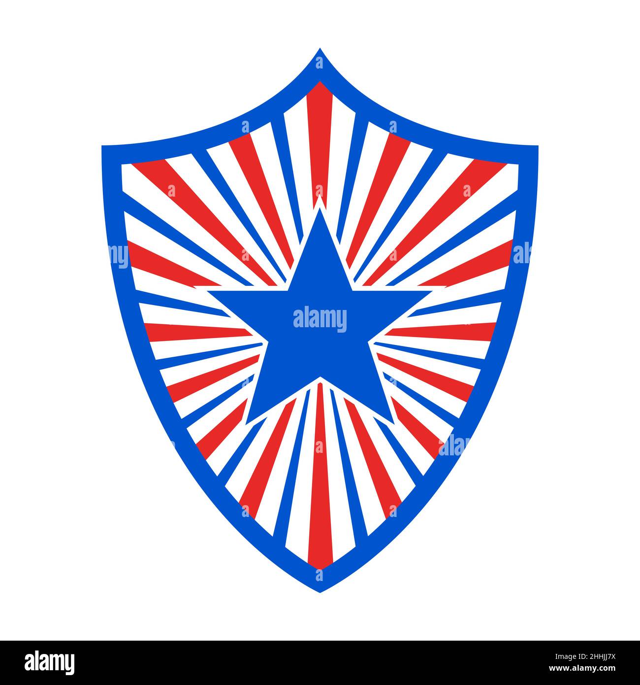 Shield in American flag style. Vector illustration. Shield in a ...