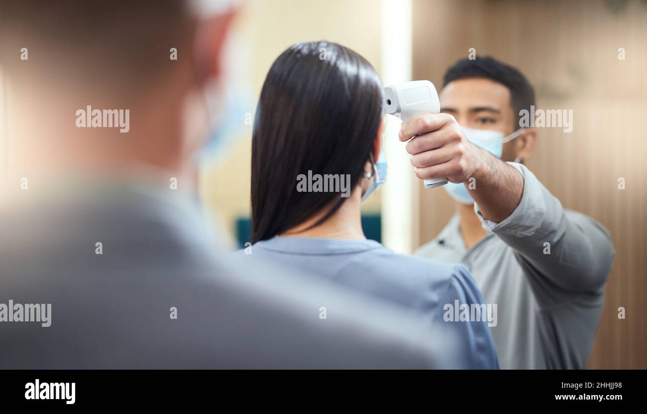 Covid screening is a quick and easy process Stock Photo - Alamy