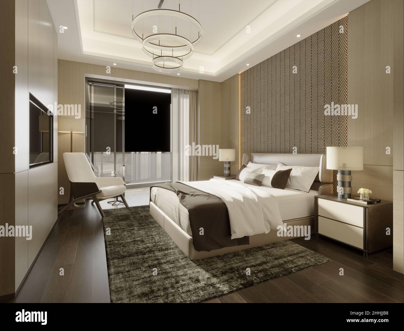 3d render of luxury hotel room Stock Photo - Alamy