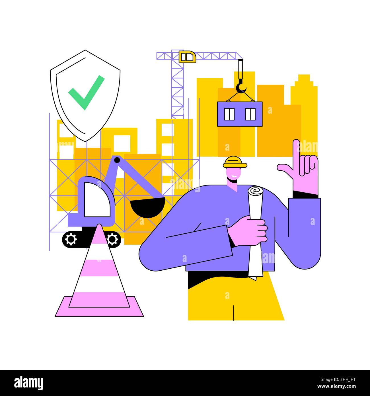 Construction site protection abstract concept vector illustration Stock ...
