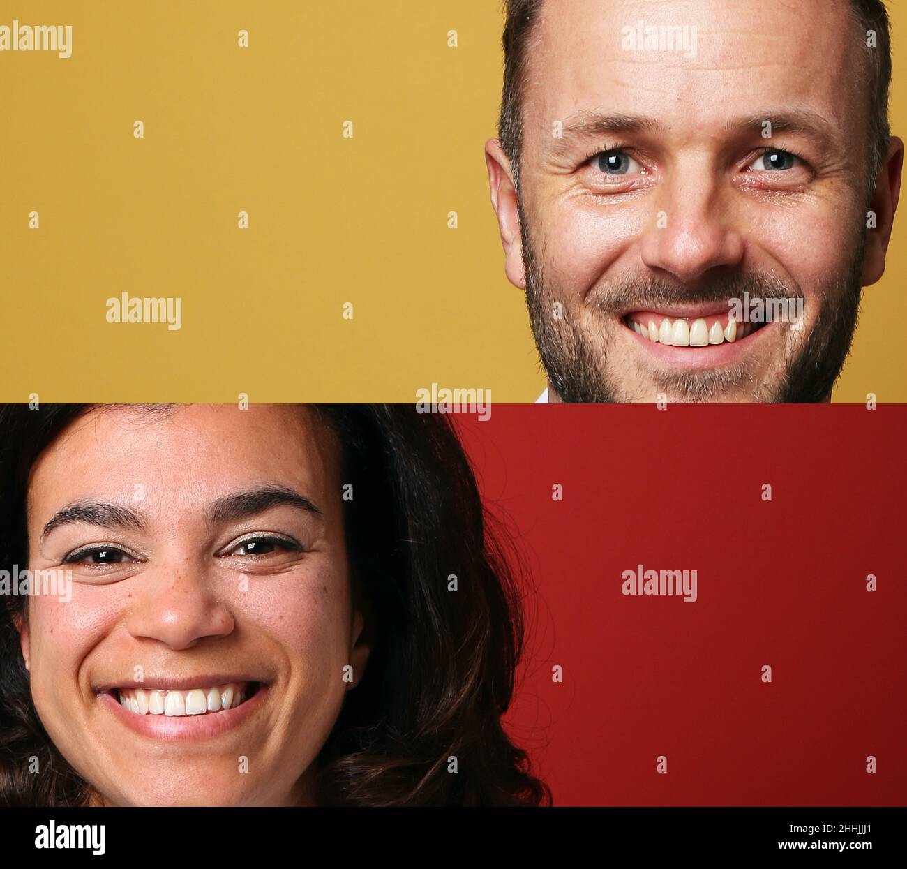 Beautiful happy people in front of a background Stock Photo - Alamy
