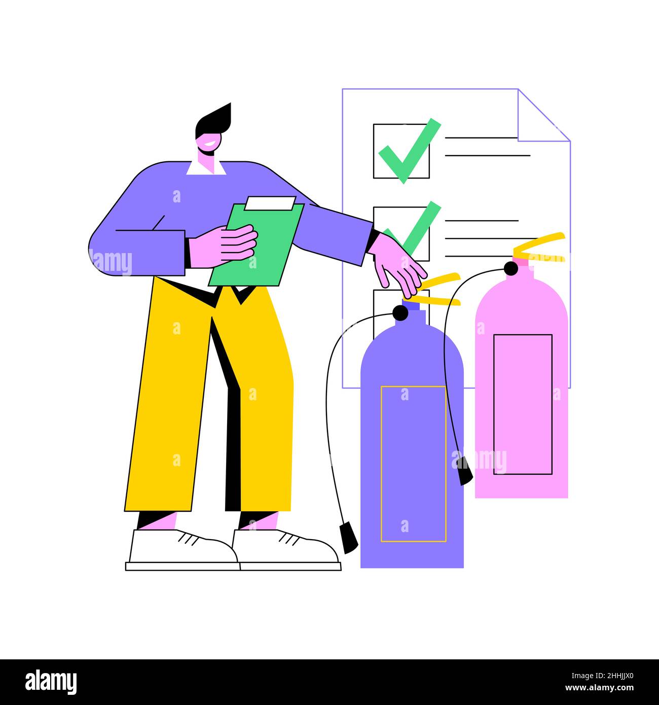 Fire inspection abstract concept vector illustration Stock Vector Image ...