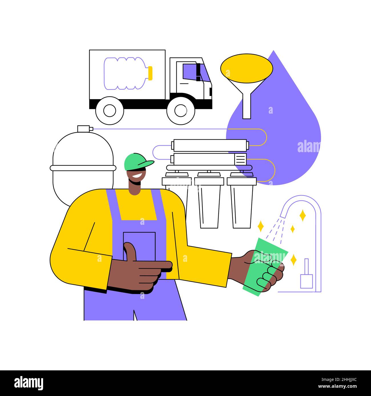 Water filtering system abstract concept vector illustration Stock ...