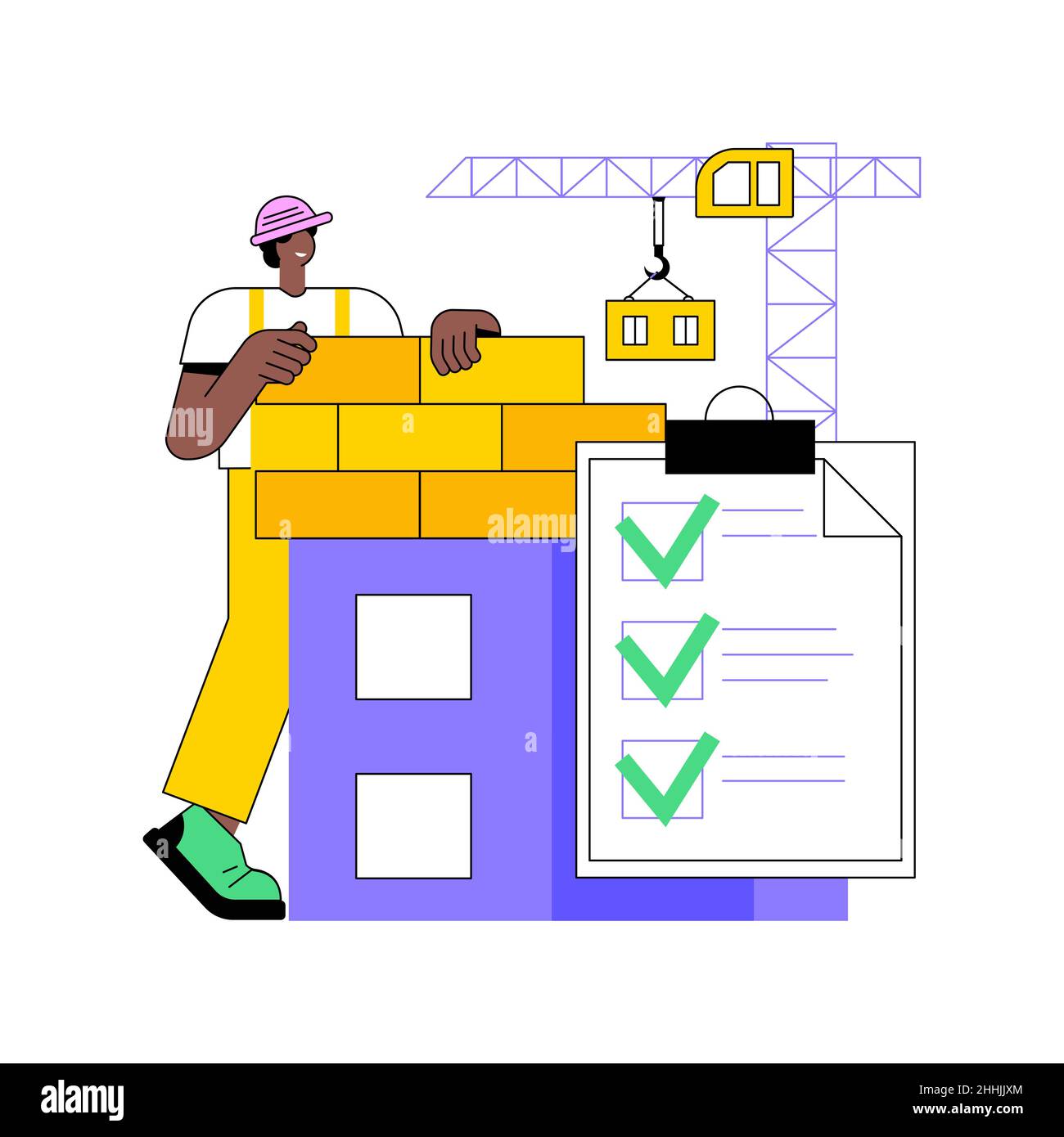 Construction Quality Control Abstract Concept Vector Illustration Stock
