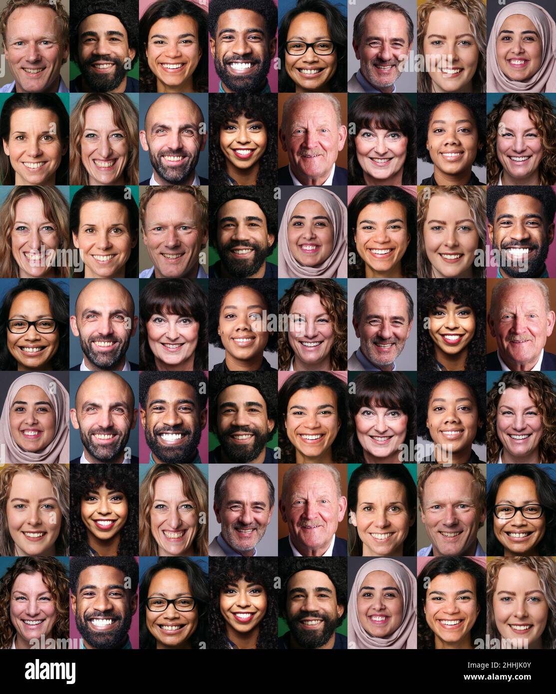Group of beautiful people in a collage Stock Photo - Alamy