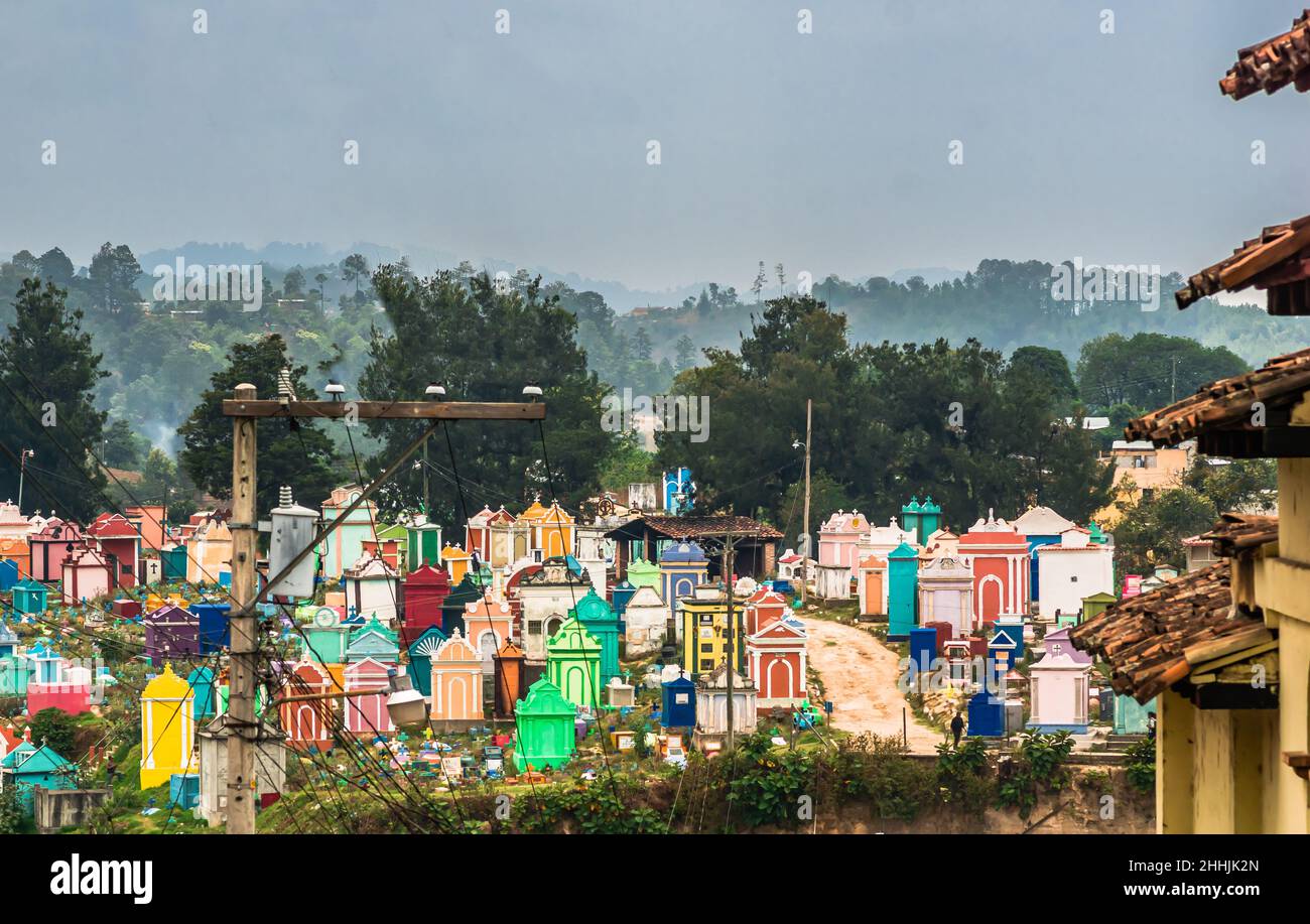 Colorful cemetery of Chichicastenango. Guatemala Stock Photo - Alamy