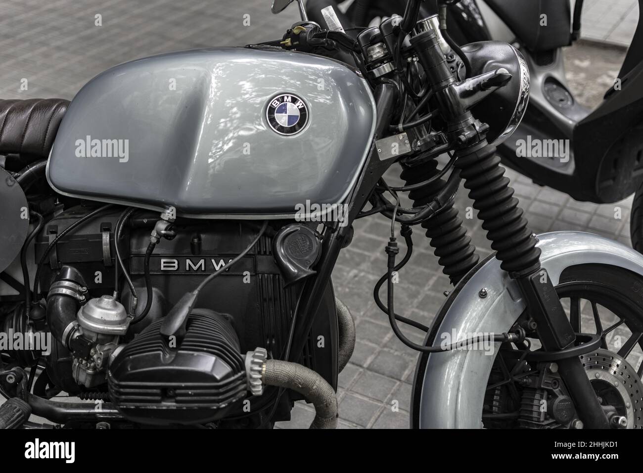 Closeup detail of an old BMW R80 motorcycle Stock Photo - Alamy
