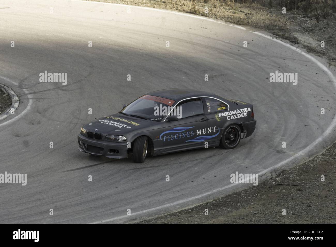 Black BMW E46 drifting on the circuit Stock Photo - Alamy