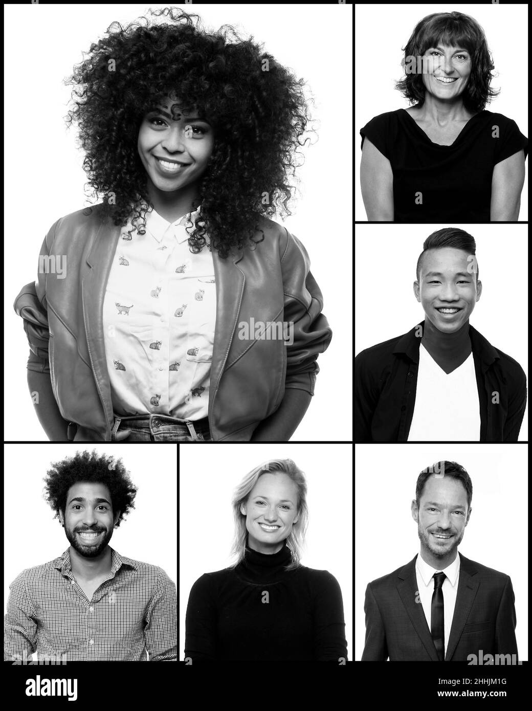 Group of beautiful people in a collage Stock Photo - Alamy
