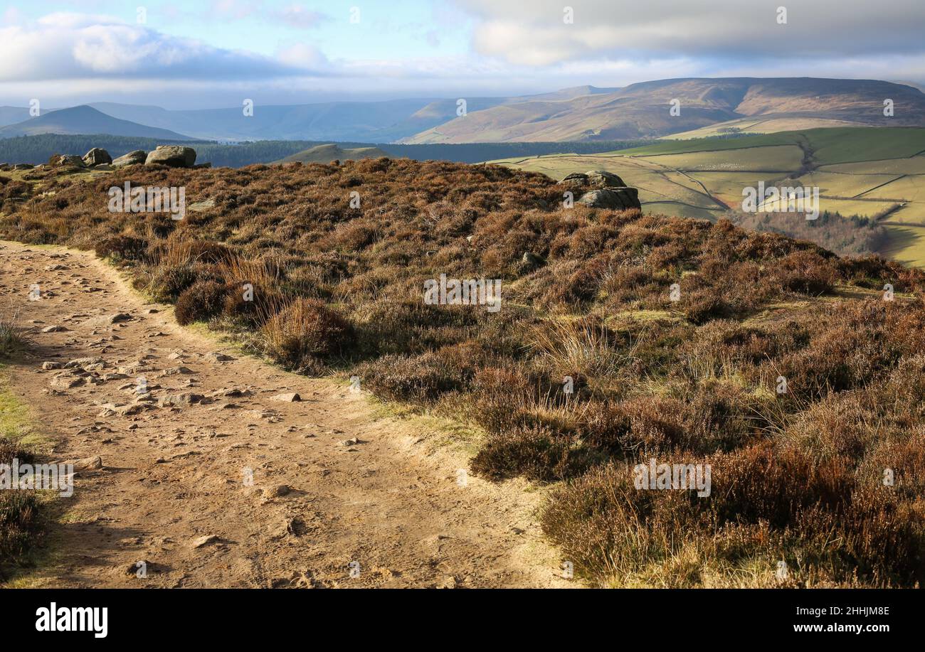 Derwent Edge path, Peak District UK Stock Photo - Alamy