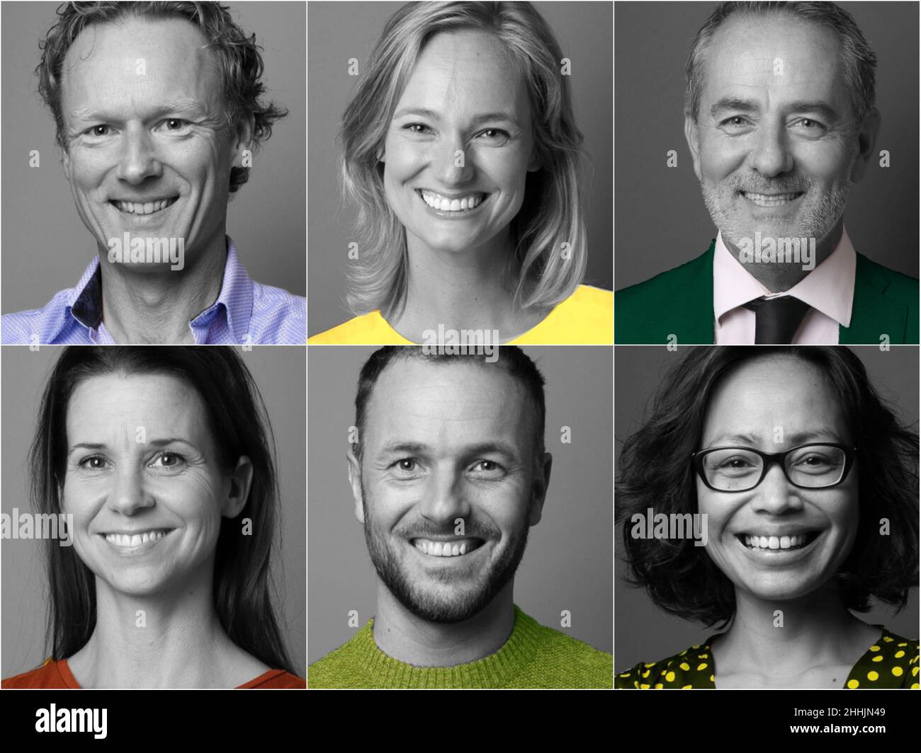 Group of people in a collage Stock Photo - Alamy