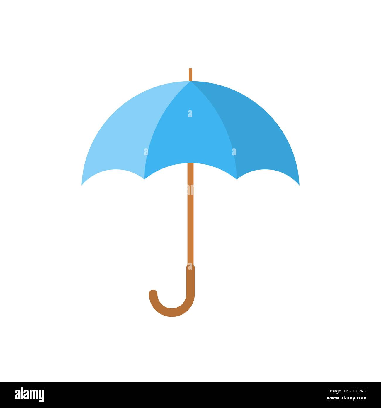 Blue umbrella icon in flat design. Vector illustration. Umbrella sign ...