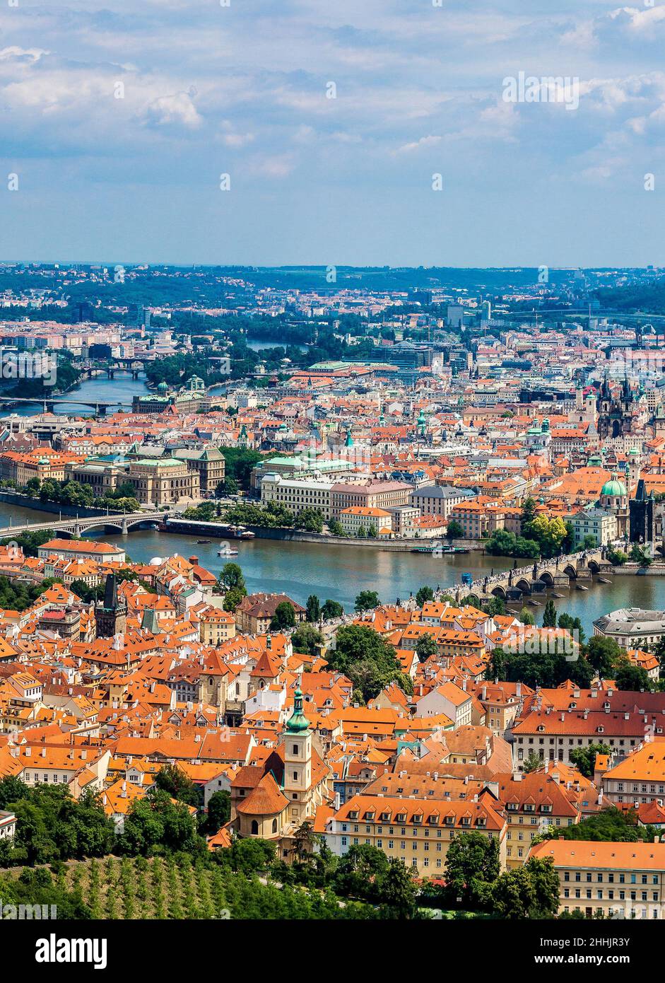 Cityscape of Prague in summer. River, bridges Stock Photo - Alamy
