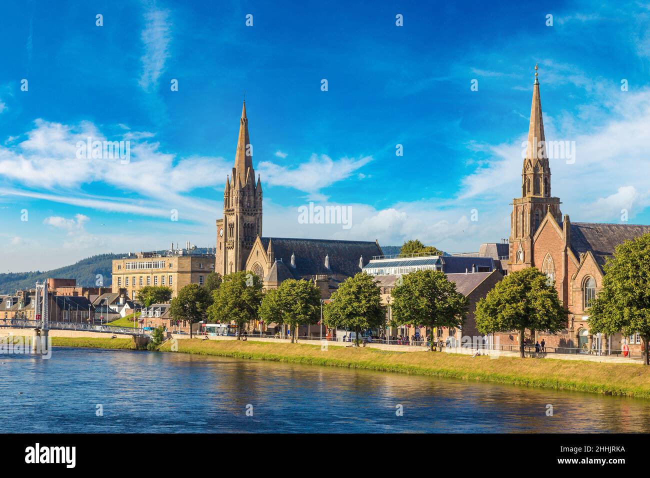 Cityscape of Inverness, Scotland in a beautiful summer day, United ...