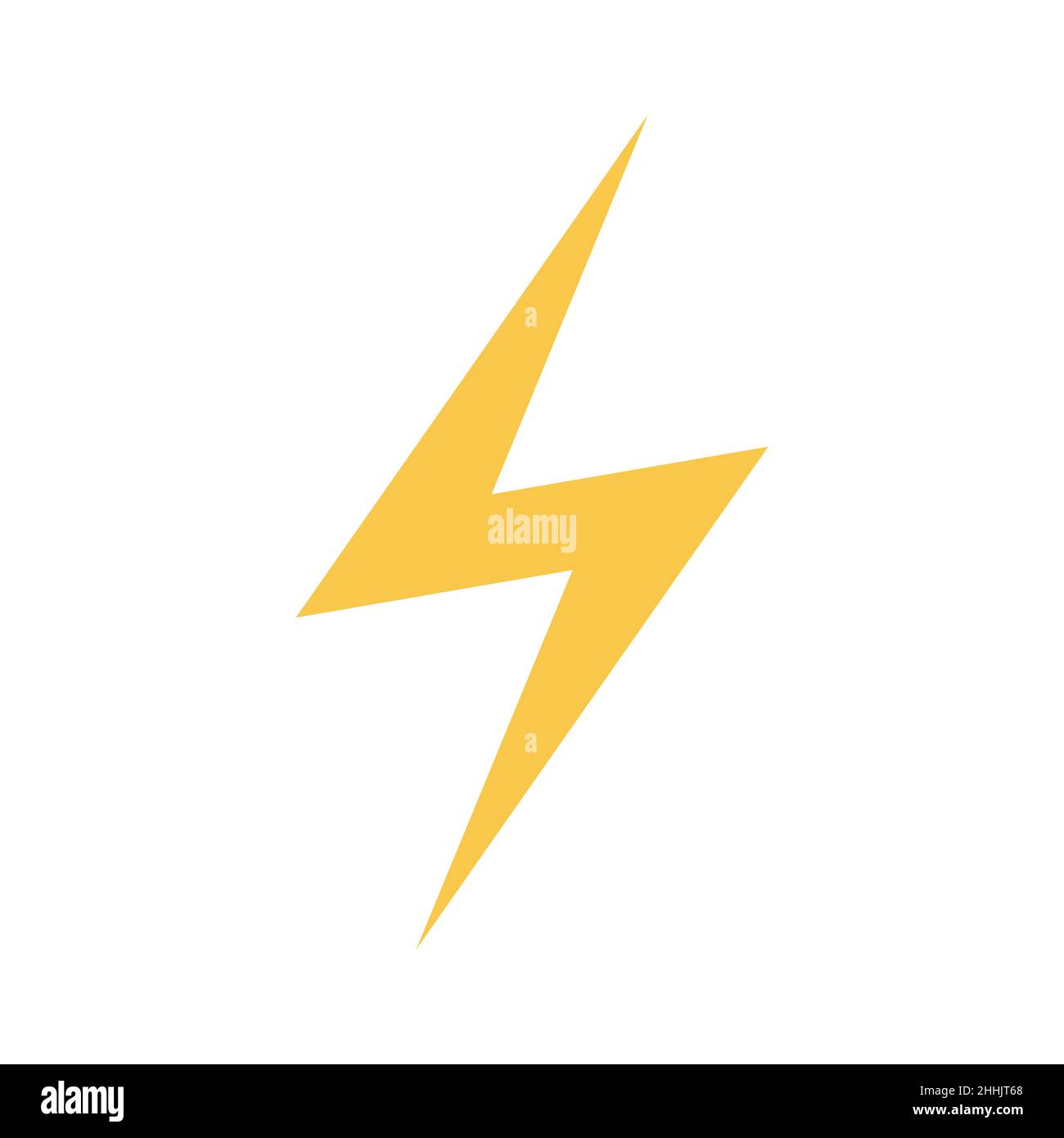 Lightning icon in flat design. Vector illustration. Yellow lightning ...