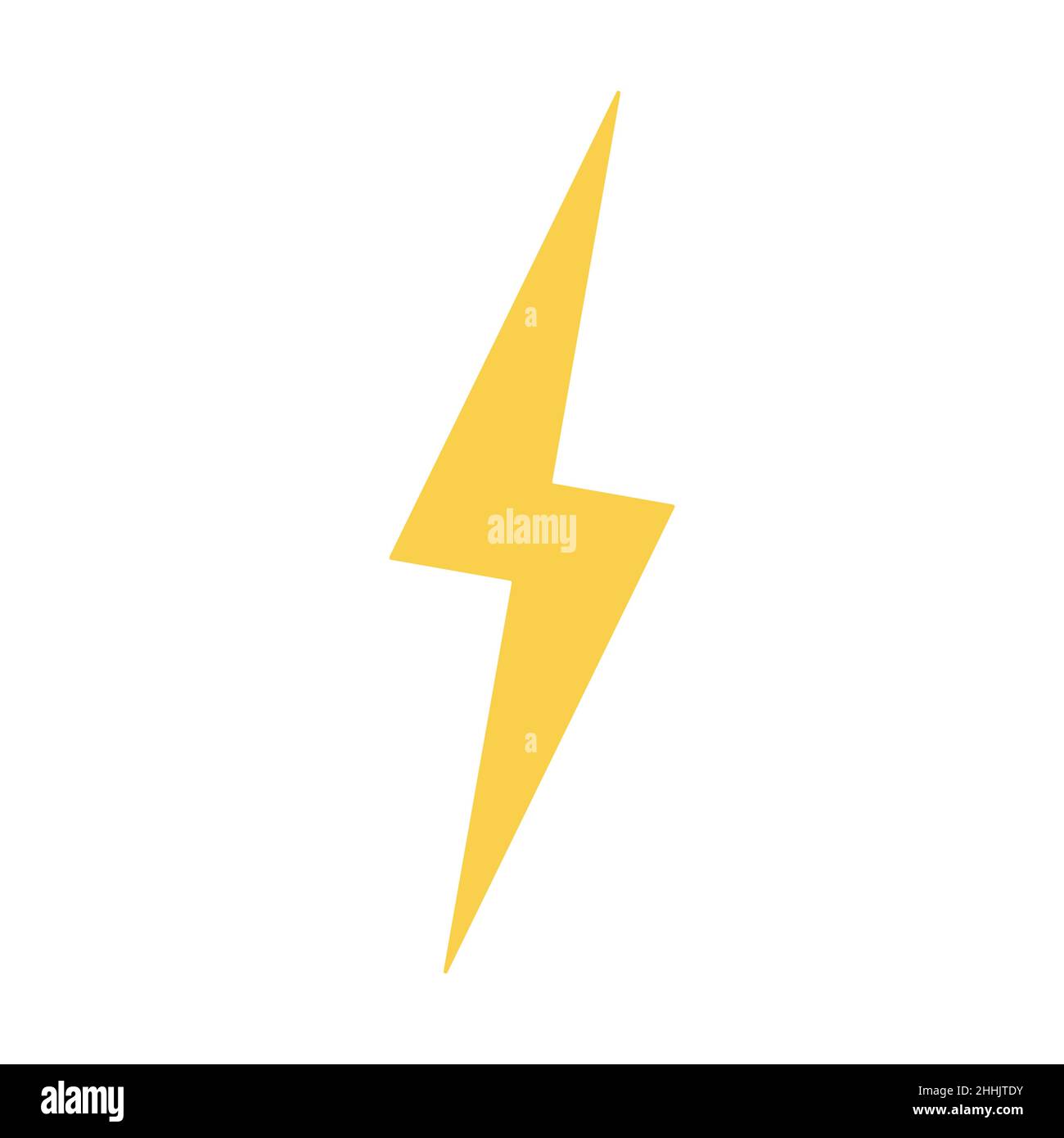 Lightning icon in flat design. Vector illustration. Yellow lightning ...