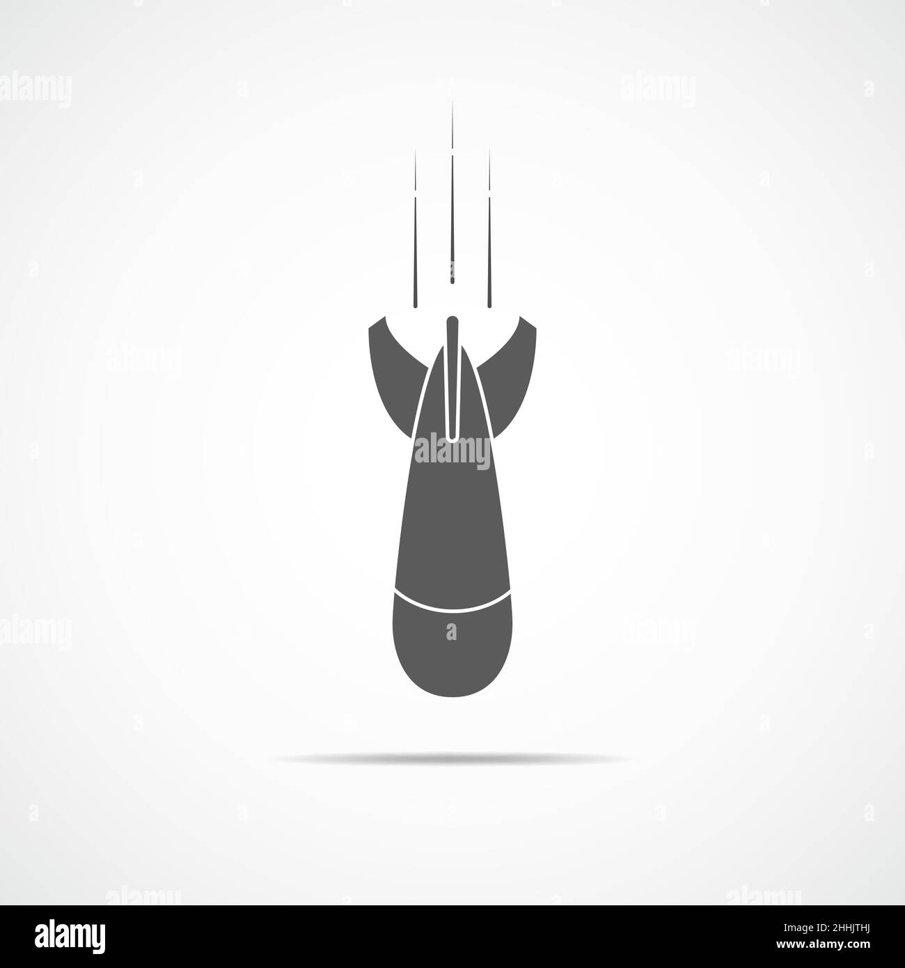 Symbol of aerial bomb in flat design. Vector illustration. Nuclear ...