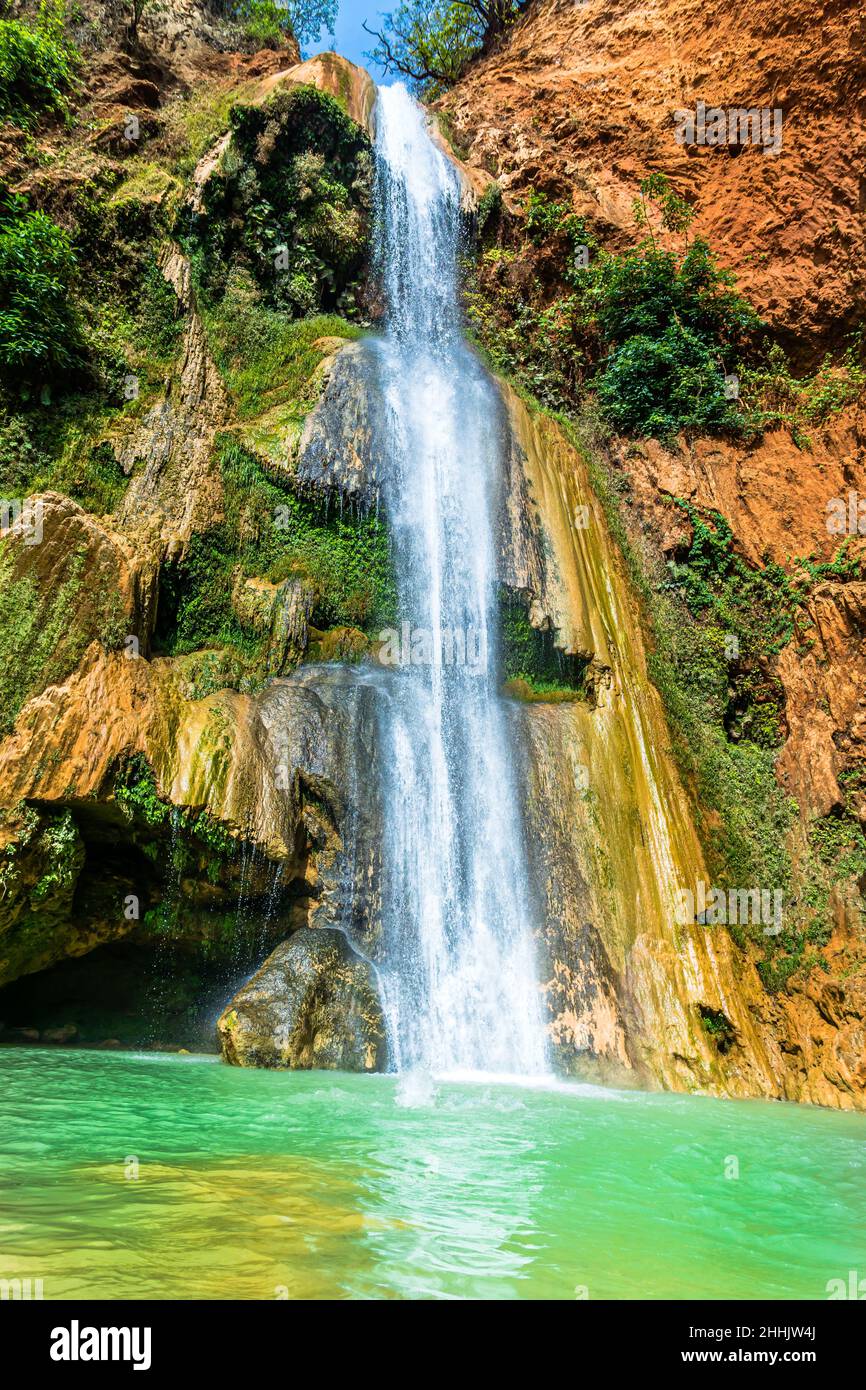 Beautiful waterfall located in Oaxaca, Mexico. Turquoise water ...