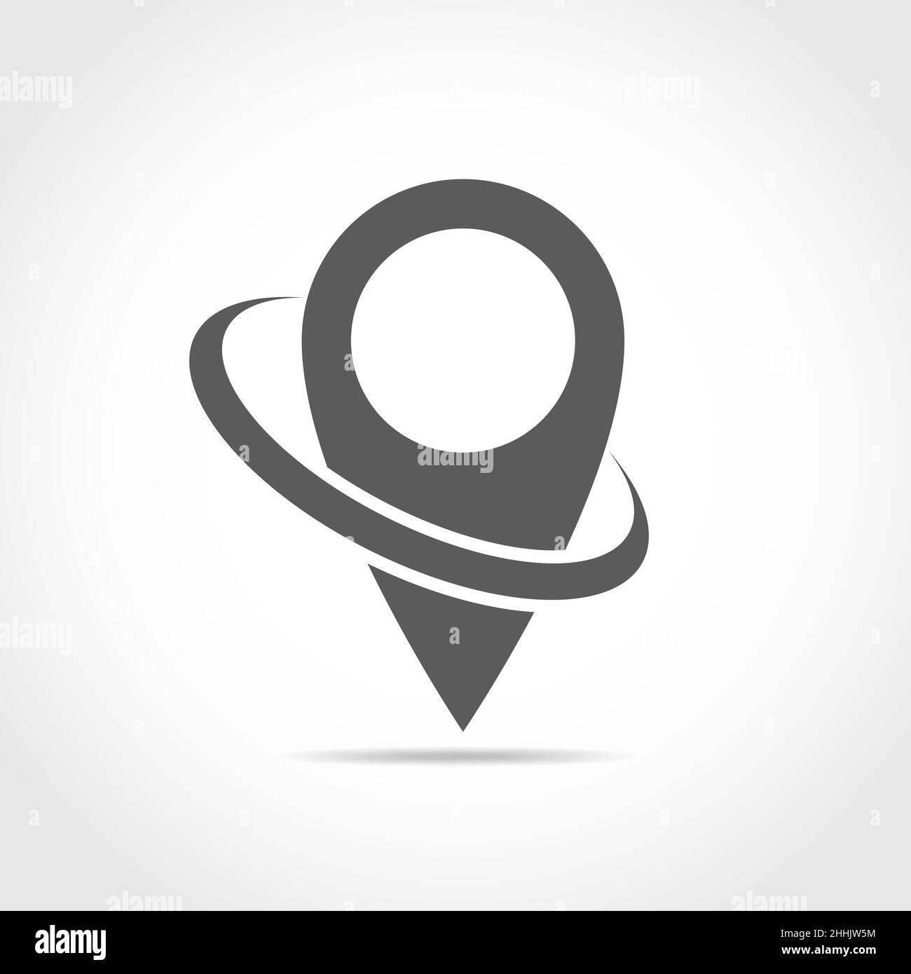 Map point icon in flat design. Vector illustration. Gray pointer on ...