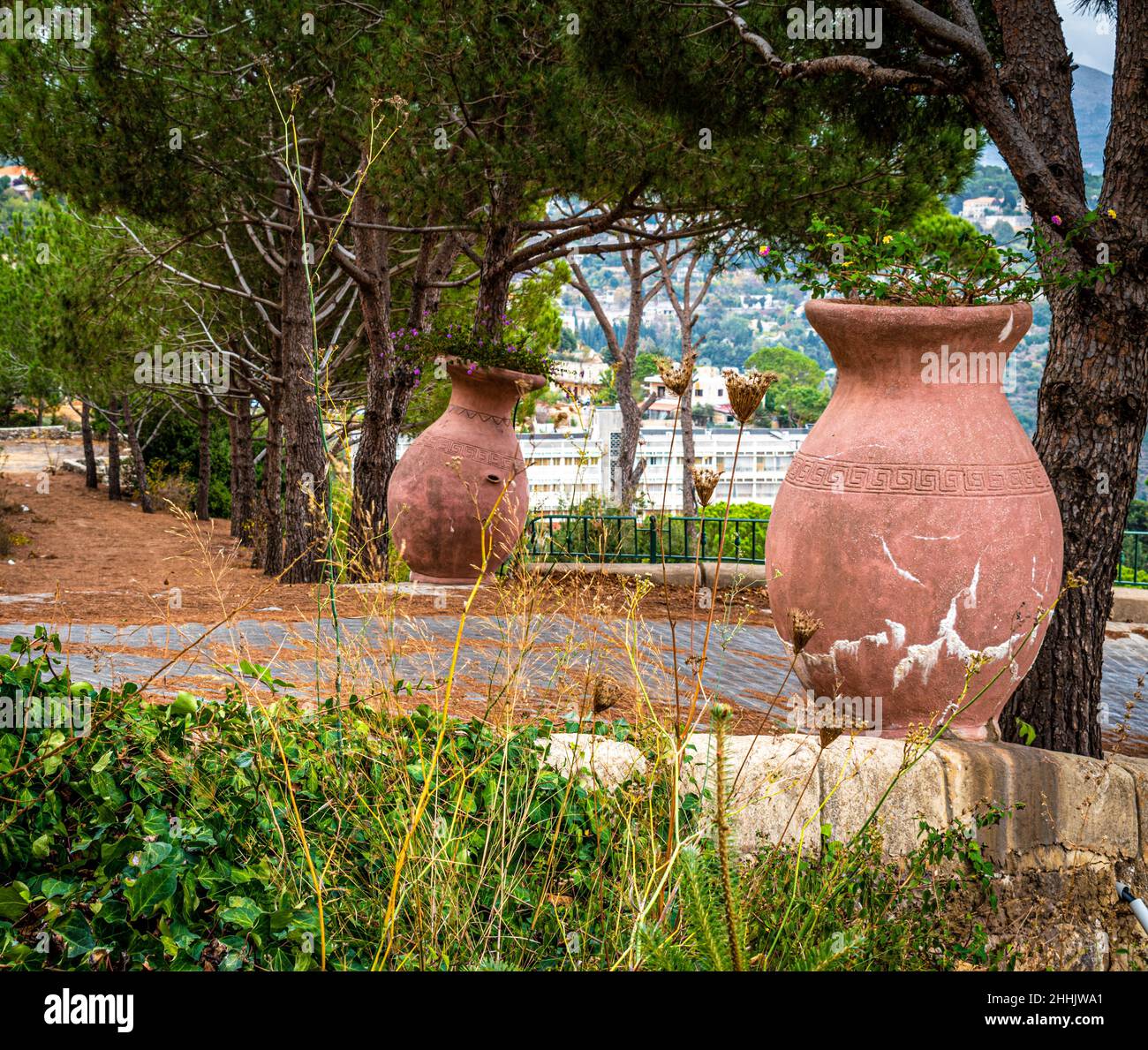Deir El Qamar village beautiful green landscape and old architecture in ...