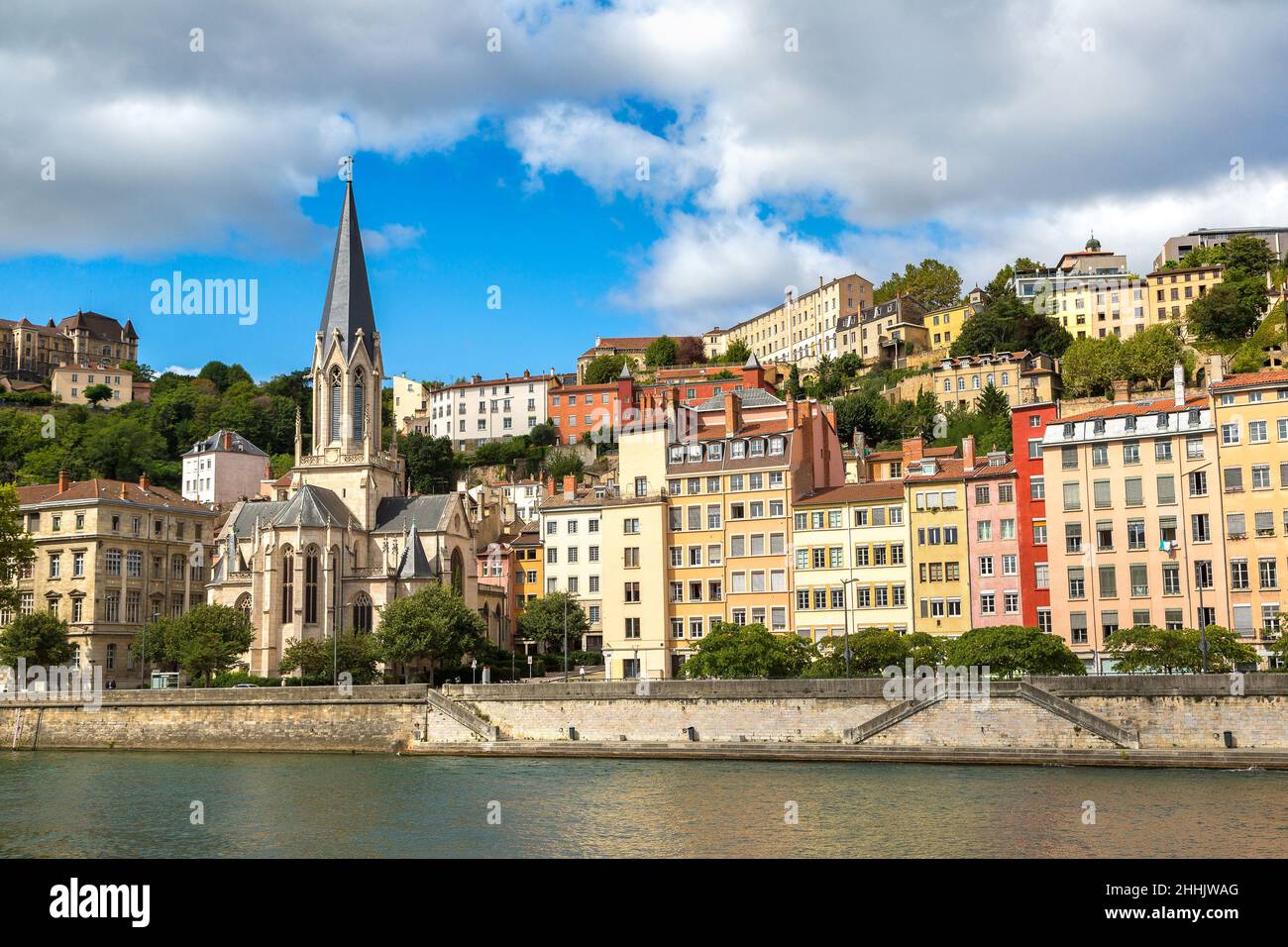 Cityscape of Lyon, France in a beautiful summer day Stock Photo - Alamy