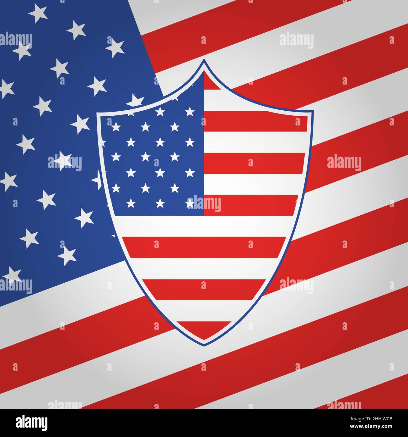 Usa flag shield design hi-res stock photography and images - Alamy